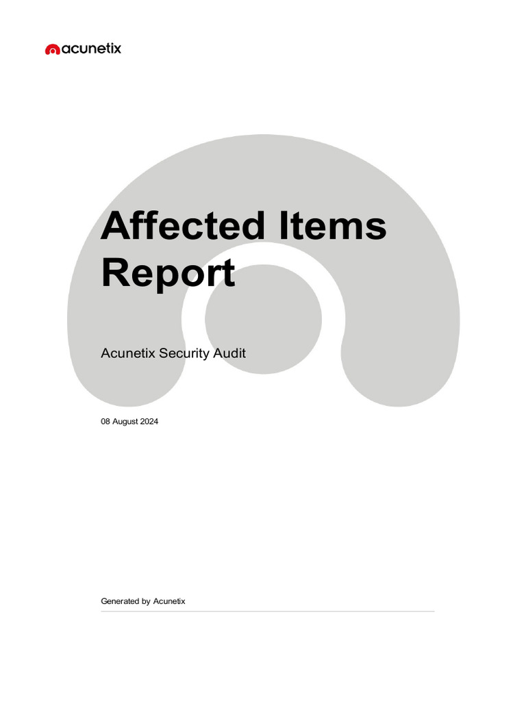 Affected Items Report | PDF | Http Cookie | World Wide Web