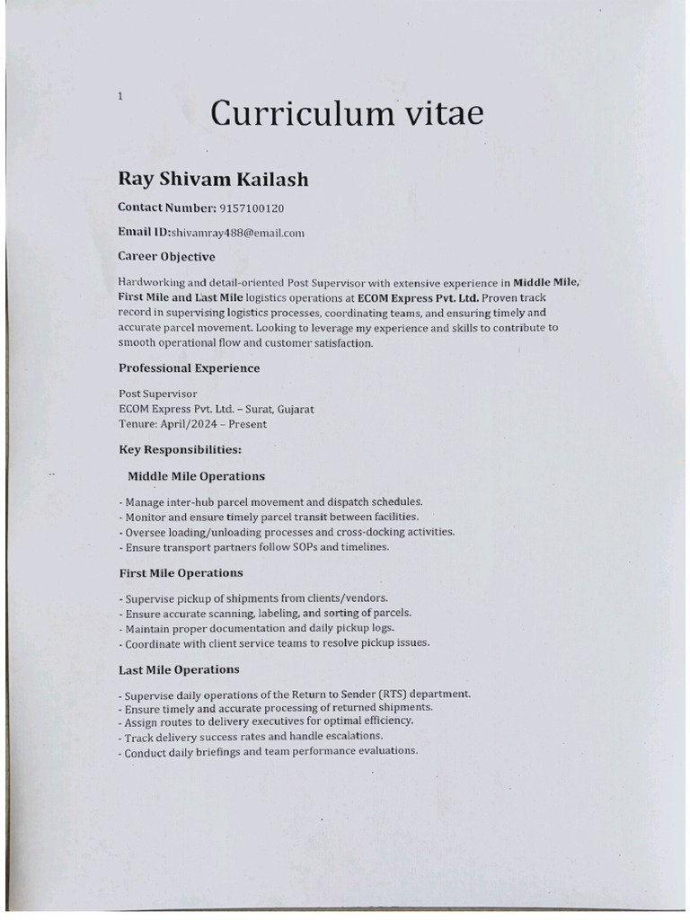 Resume Shivam | PDF