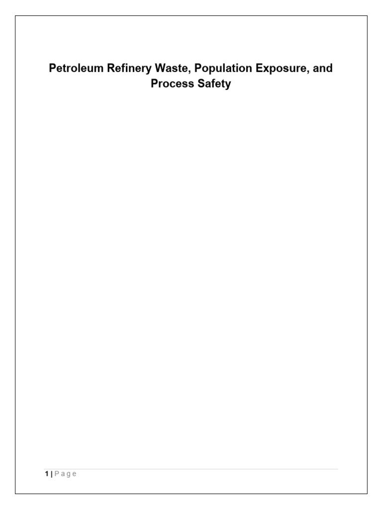 Petroleum Refinery Waste - 1 | PDF | Oil Refinery | Air Pollution