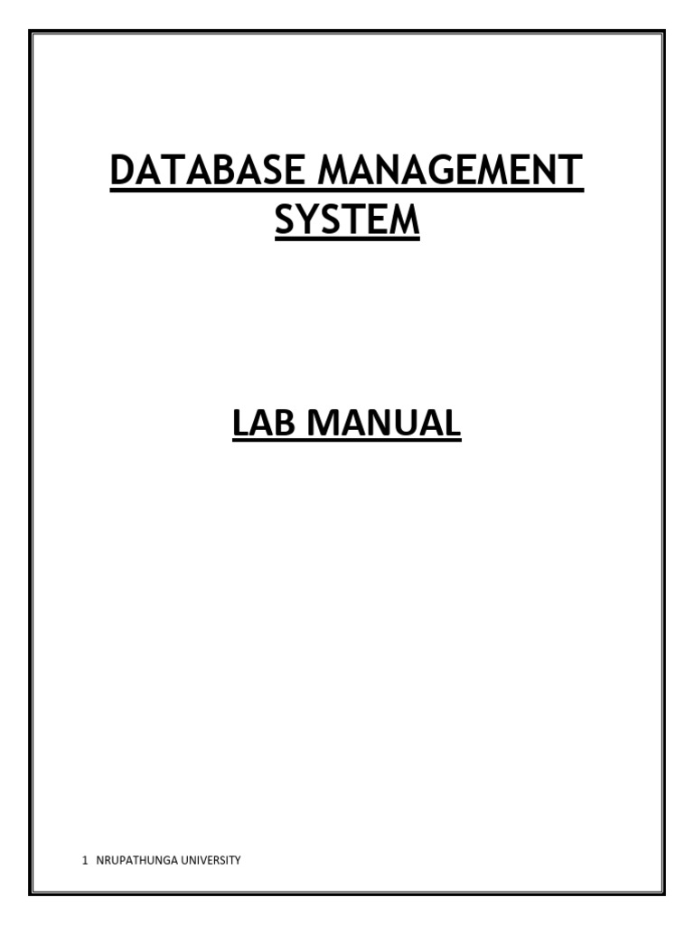 Dbms Lab Manual (2022 23) - 1 | PDF | Databases | Data