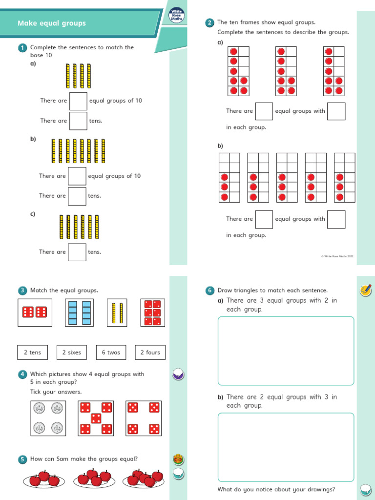 Y2 Spring Block 2 WO2 Make Equal Groups | PDF
