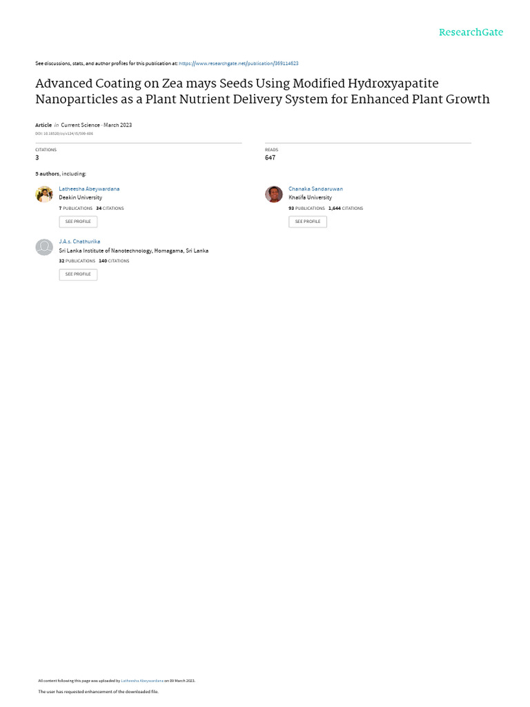 0599 Current Science La The Esha | PDF | Plant Nutrition | Fertilizer