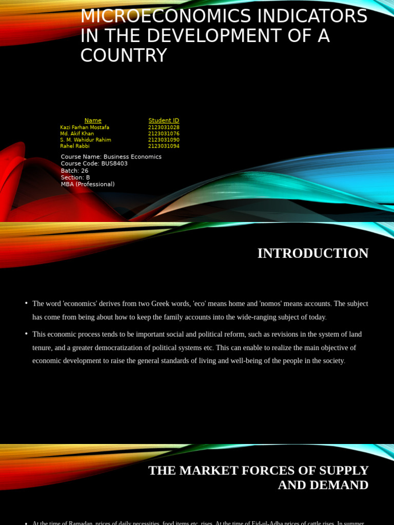Microeconomic Indicators for Development | PDF | Elasticity (Economics ...