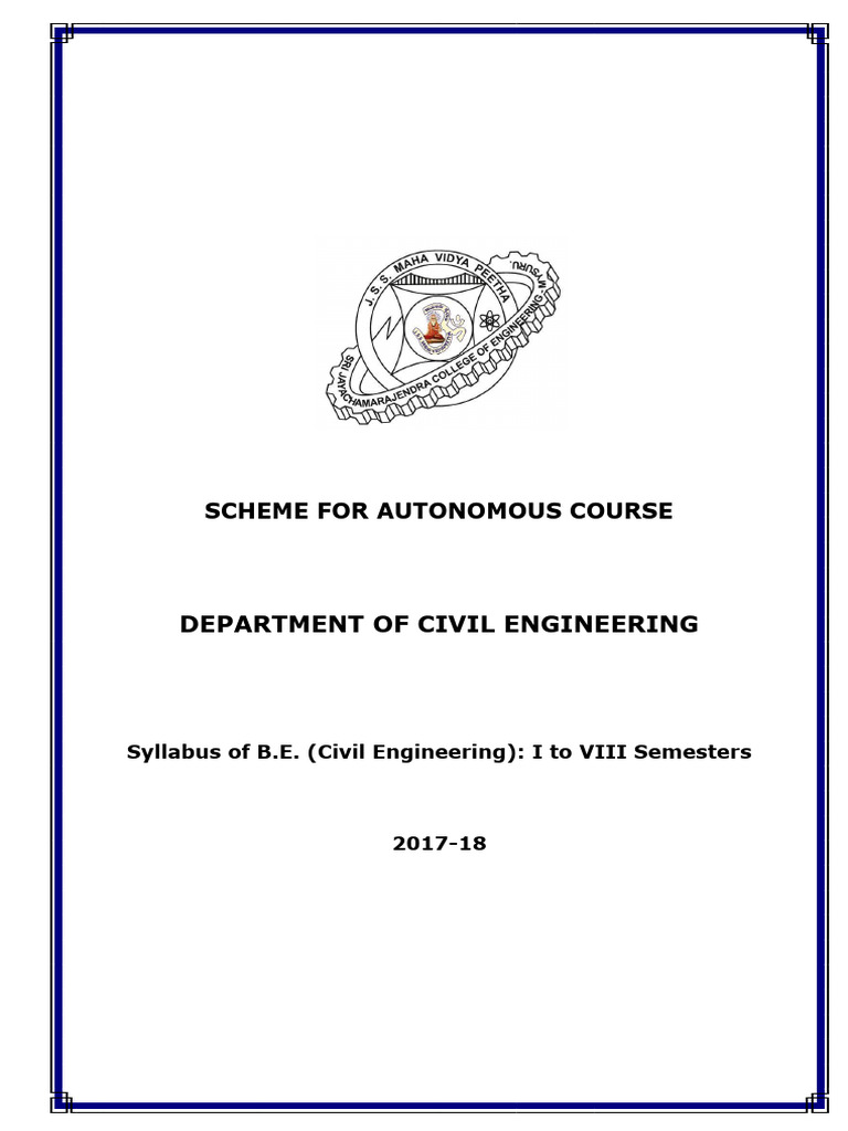 02 Syllabus Civil JSSSTU and Autonomous 2017 18 College New Web | PDF | Concrete | Pressure