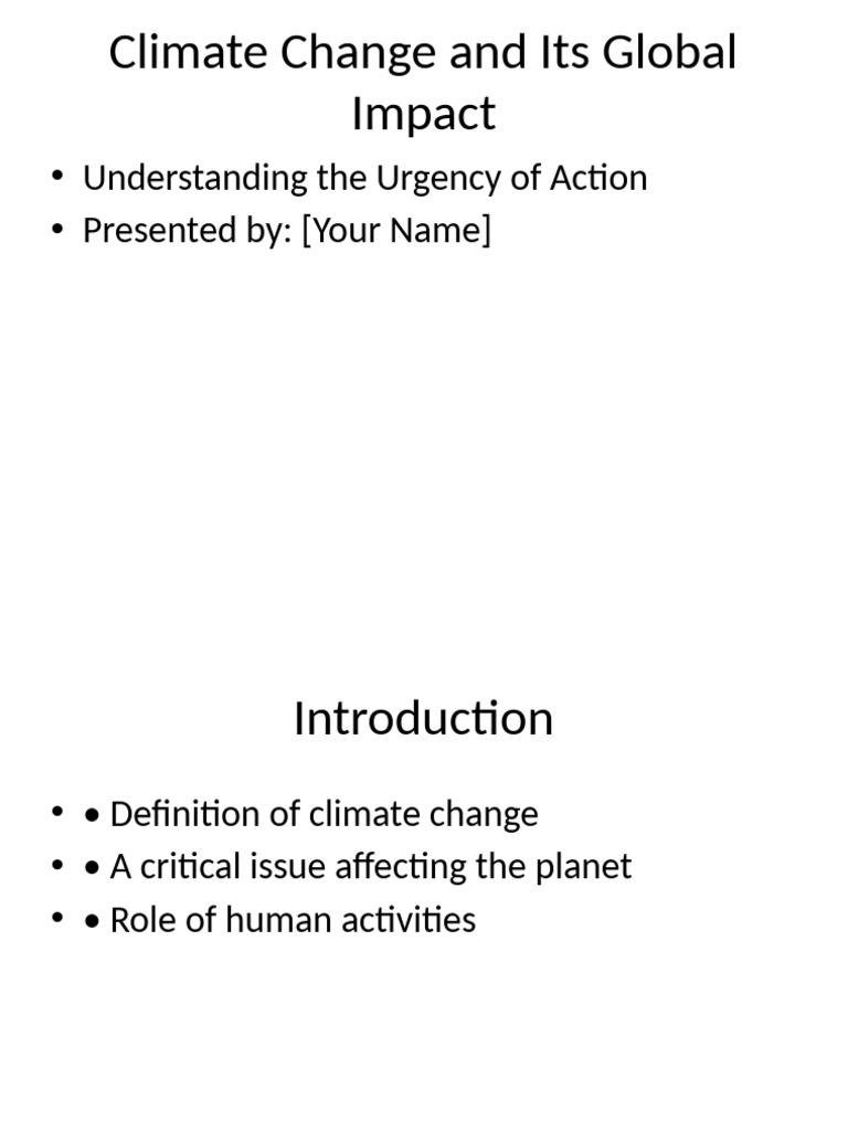 Climate Change Global Impact Presentation | PDF