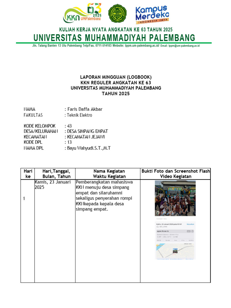 Laporan Mingguan Faris Daffa Salinan Salinan Salinan Salinan | PDF