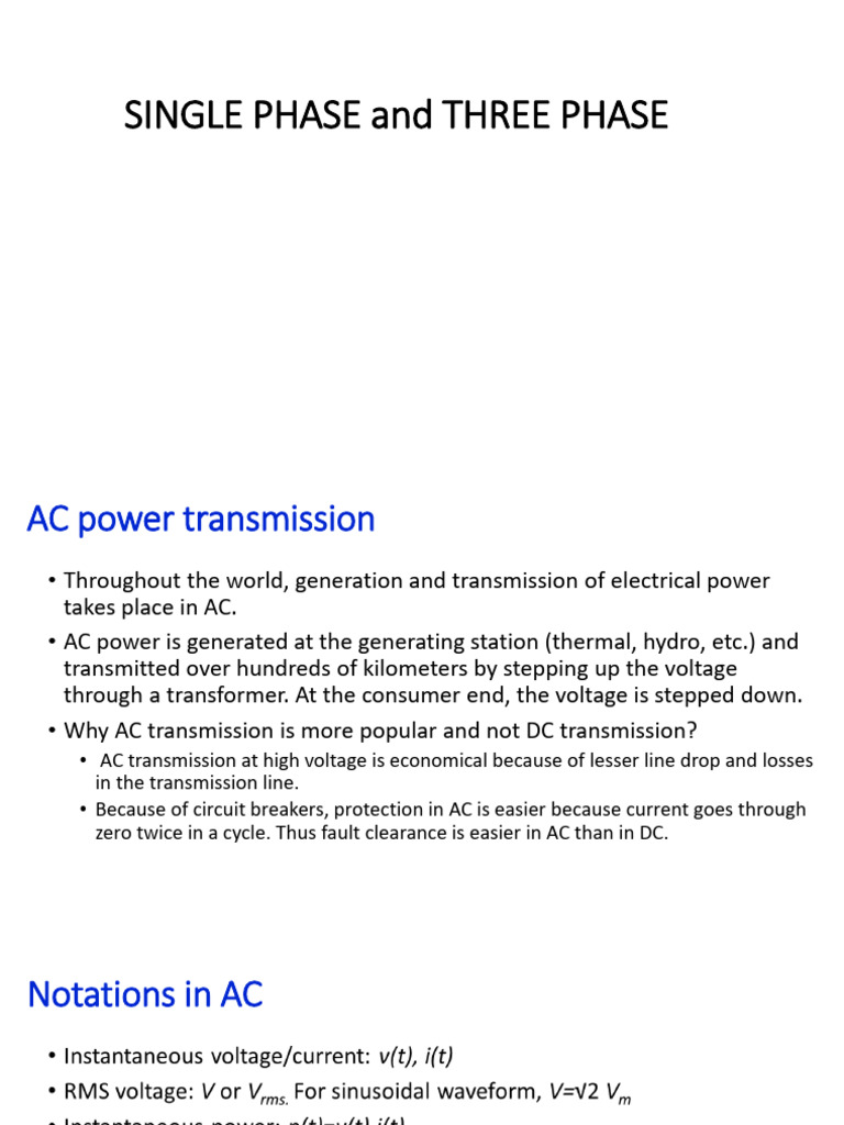 ELL101 Single Phase and Three Phase | PDF | Ac Power | Alternating Current
