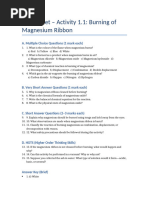 Burning Magnesium Ribbon Experiment | PDF