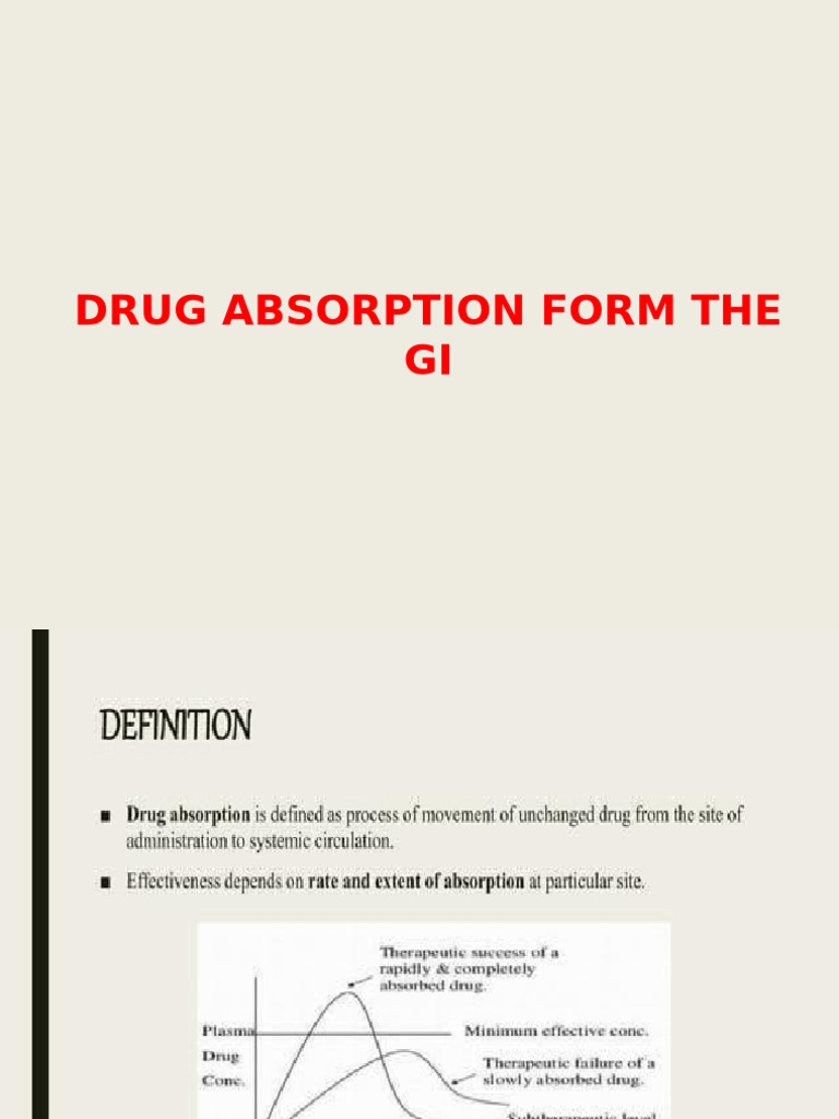 Drug Absorption | PDF