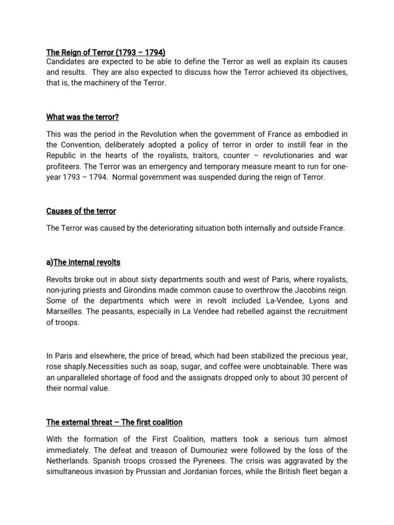 The Reign of Terror & Directory | PDF