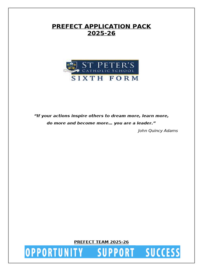 Prefect Application Pack 2025 | PDF | Learning