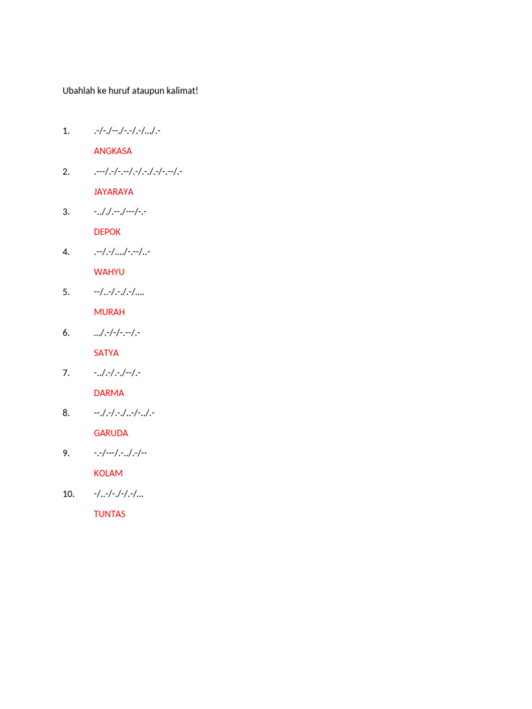 Soal Sandi Bendera | PDF