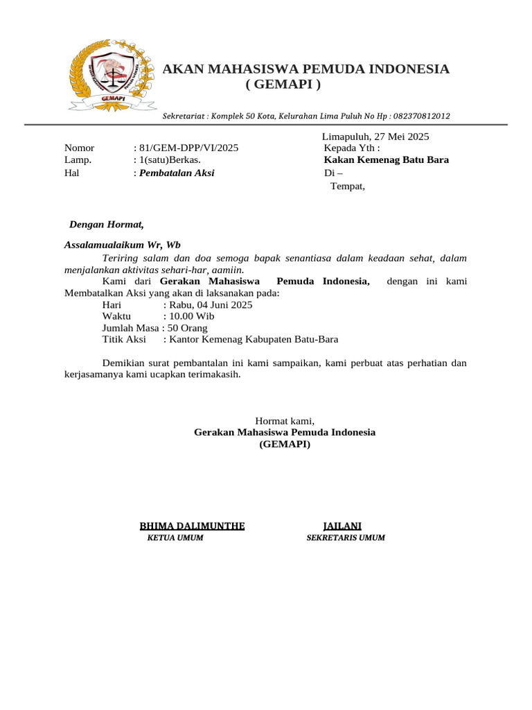 Pembatalan Aksi | PDF