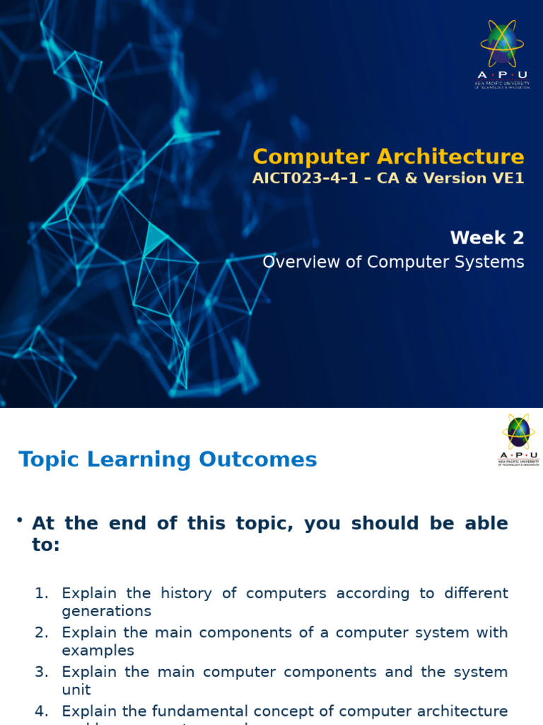 Week 2 - Overview of Computer Systems - VE1 | PDF | Computer Hardware ...