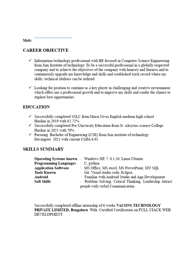 Resume Anmol 2024 | PDF | Mobile App | Web Development