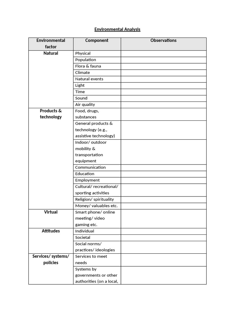 Environmental Analysis | PDF