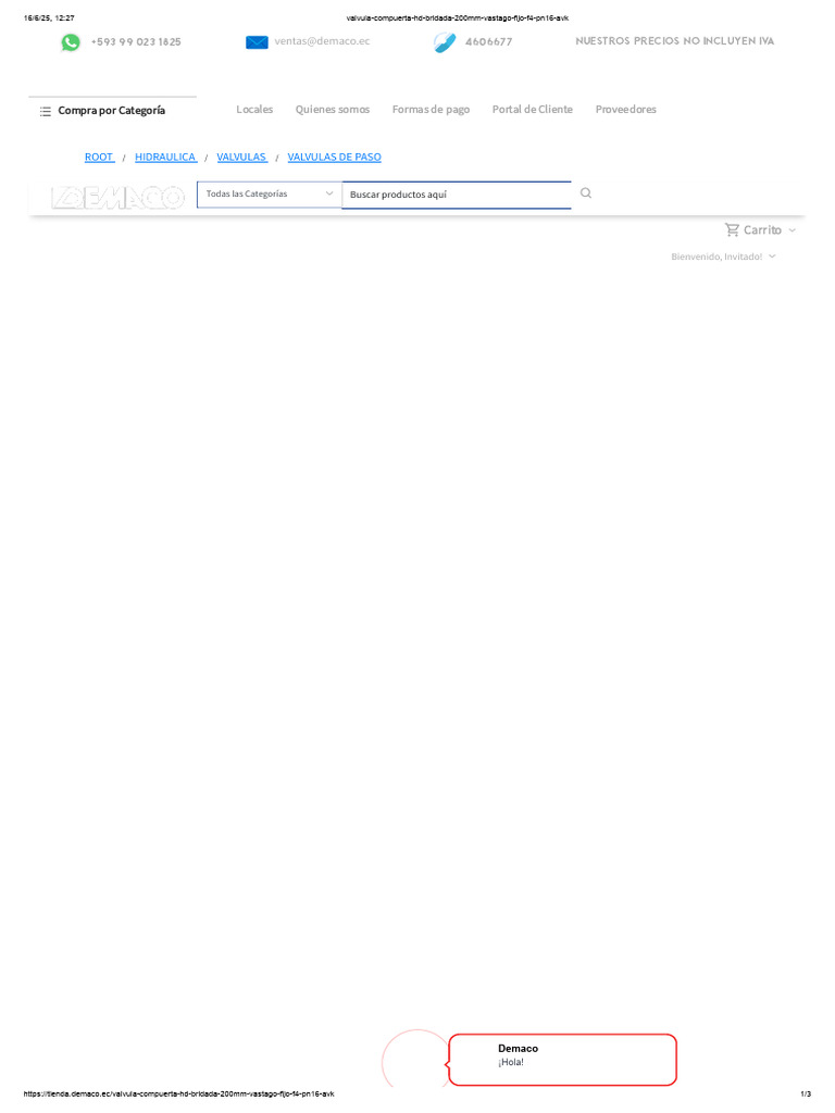 Valvula Compuerta HD Bridada 200mm Vastago Fijo f4 pn16 Avk | PDF | Economias