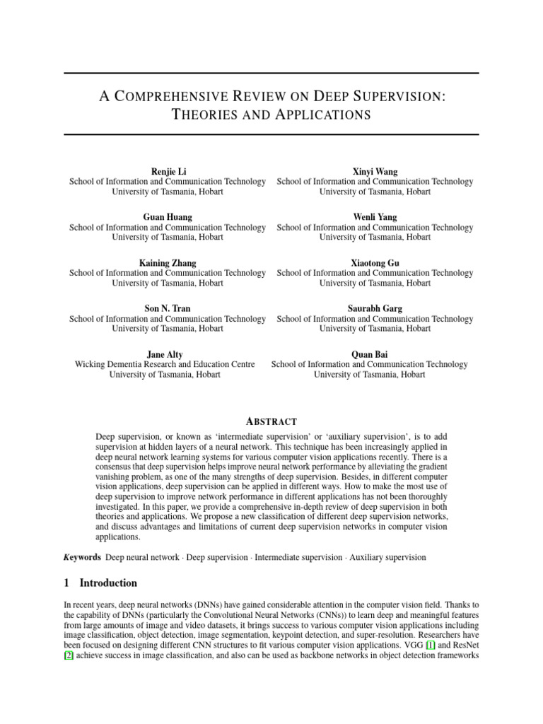 Deep Supervision in Computer Vision | PDF | Image Segmentation | Deep ...
