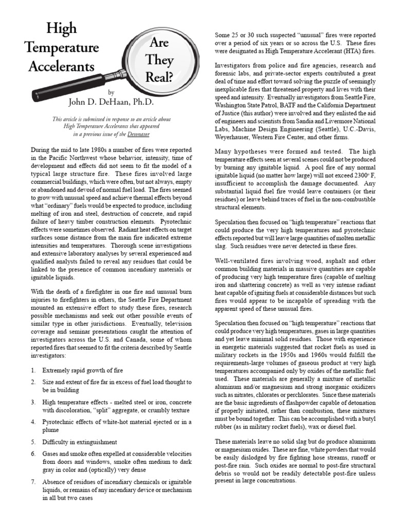 High Temperature Accelerants | PDF | Fires | Combustion