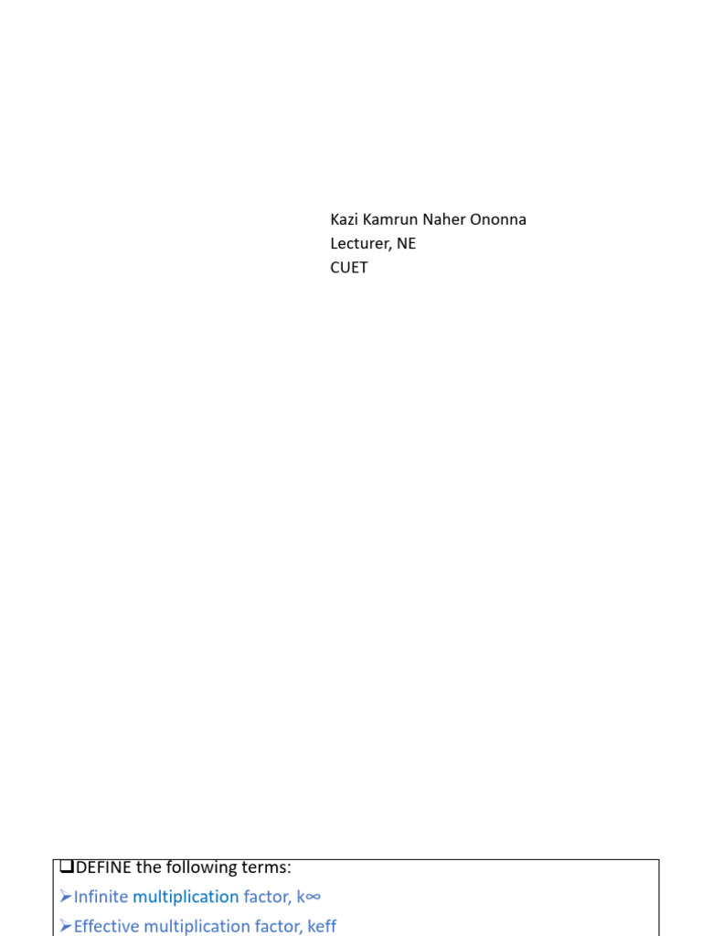 Neutron Life Cycle & Reactivity | PDF | Neutron | Nuclear Fuel