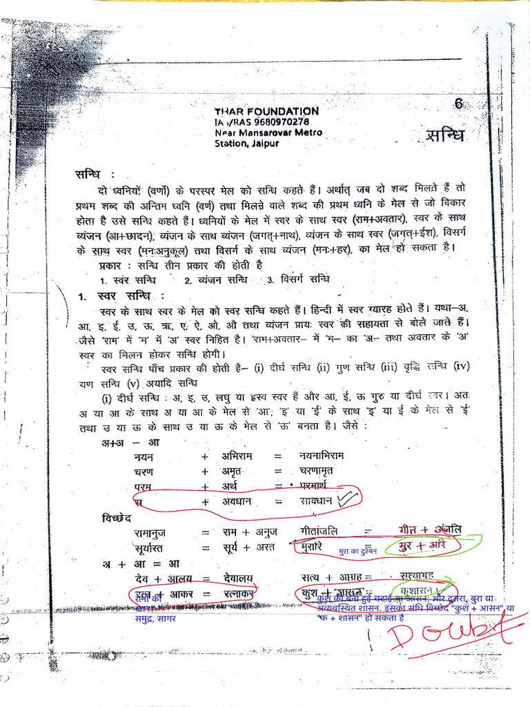 Sandhi Hindi Board Old Book | PDF