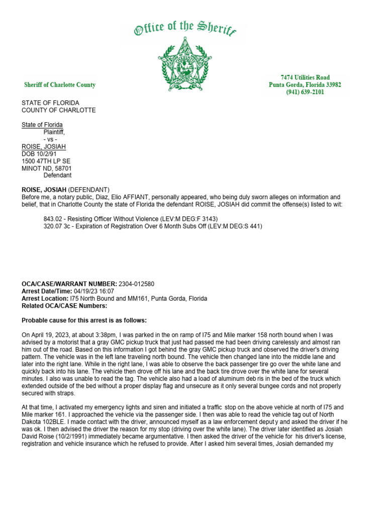 Affidavit of Probable CAuse | PDF | Traffic Stop | Affidavit