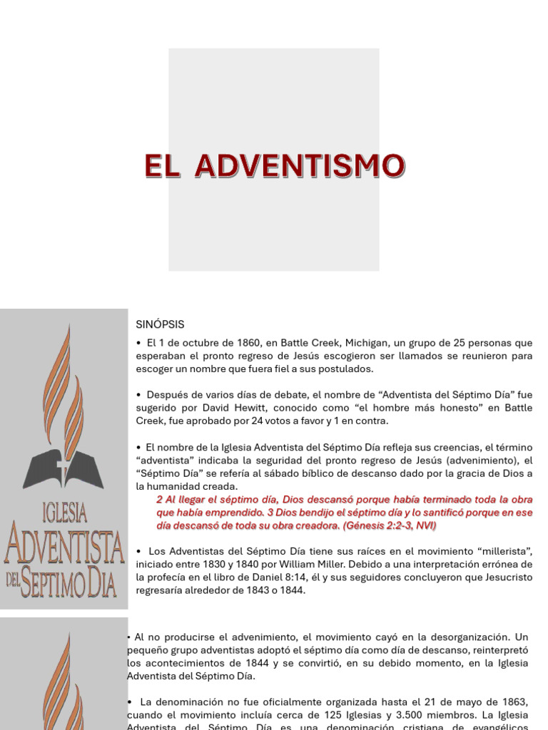 Adventismo-Segunda Edicion | PDF | Iglesia Adventista del Séptimo Día ...