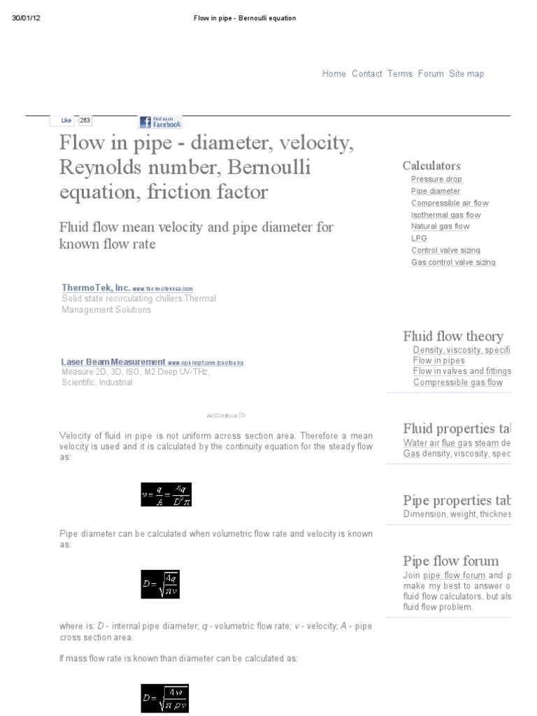 Flow in Pipe - Bernoulli Equation | Download Free PDF | Fluid Dynamics ...