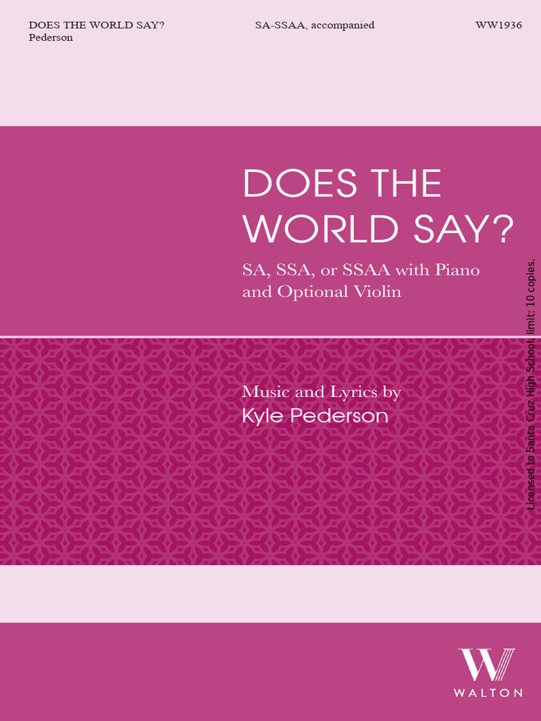 Does the World Say? - Kyle Pederson | PDF | Choir | Performing Arts