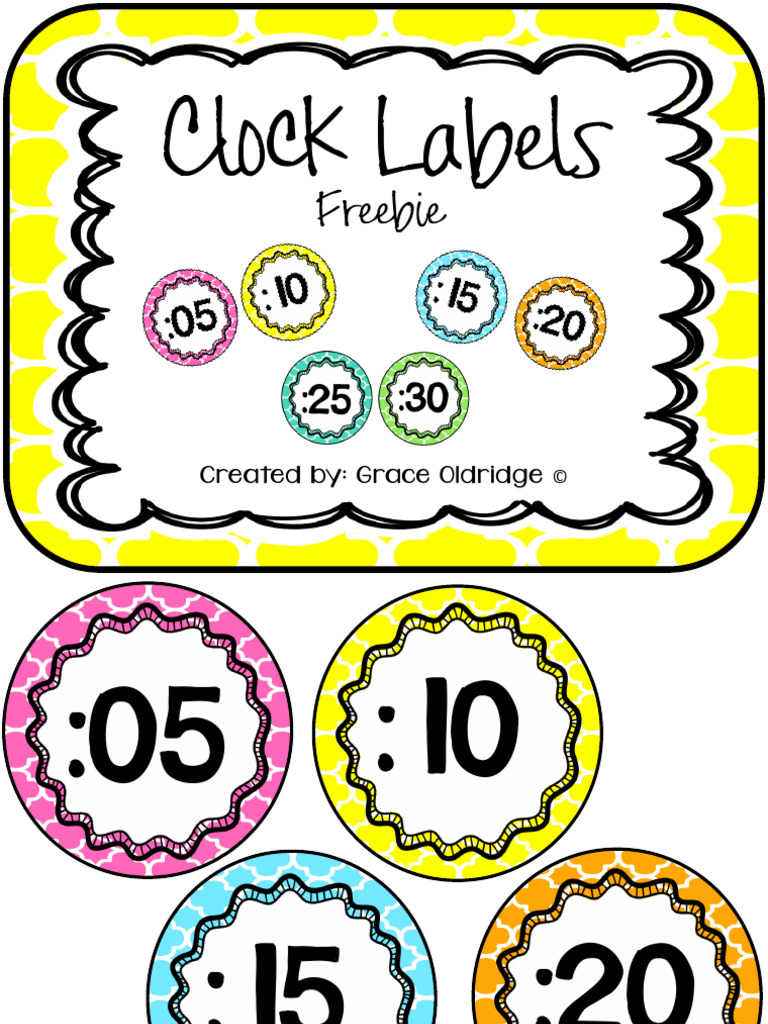 Clock Labels: Freebie | PDF