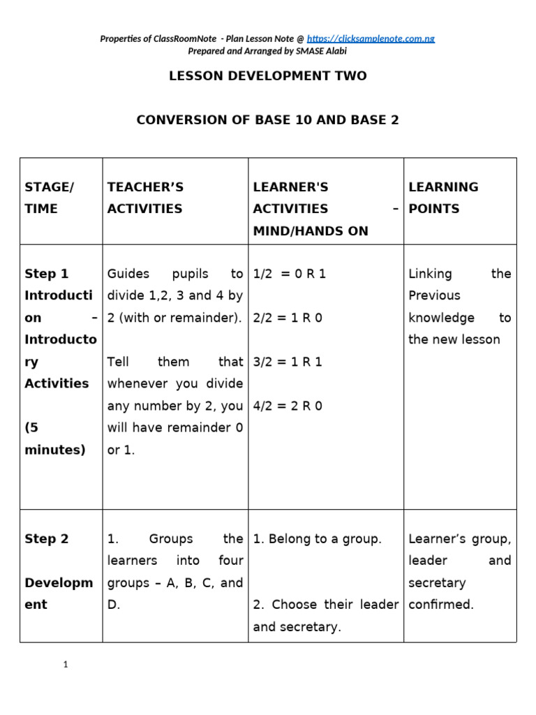 Conversion of Base 10 To Base 2 1 1 | PDF | Learning | Behavior ...