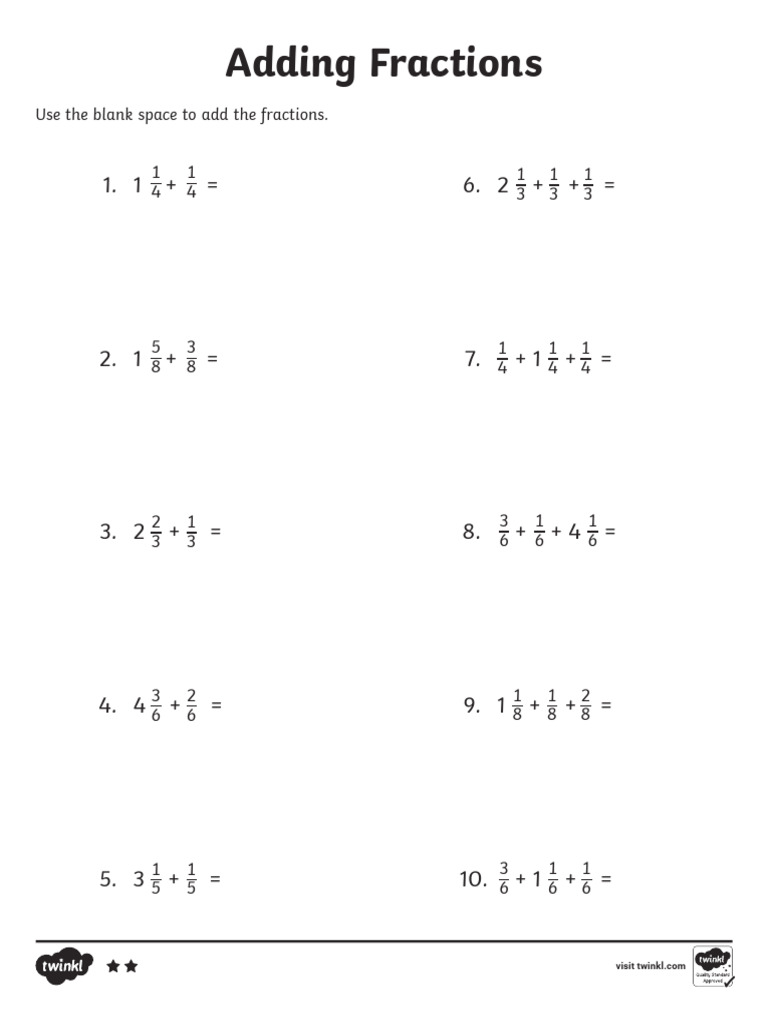Adding Fractions With Like Denominators Differentiated Activities | PDF