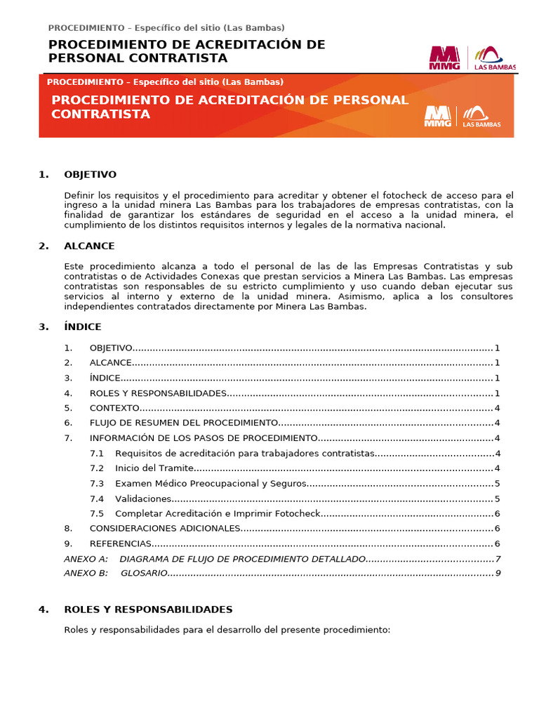 Procedimiento de Acreditacion de Personal Contratista | PDF | Seguro | Business
