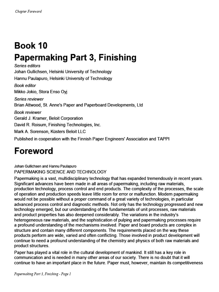 Advances in Papermaking Technology | PDF | Paper | Mechanical Engineering