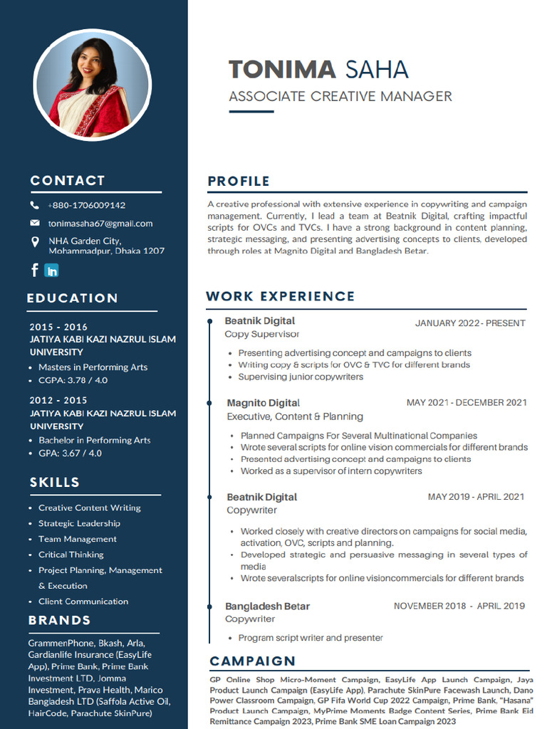 Print Tonima Resume | PDF