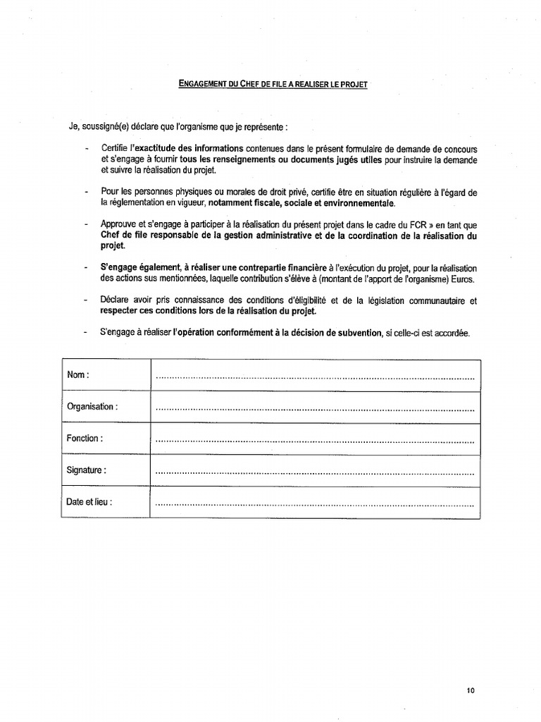 Lettre D'engagement | PDF