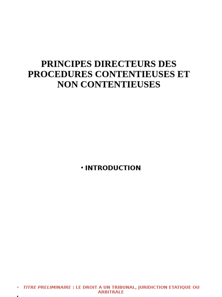 Principes des procédures non contentieuses | PDF | Avocat | Présomption ...