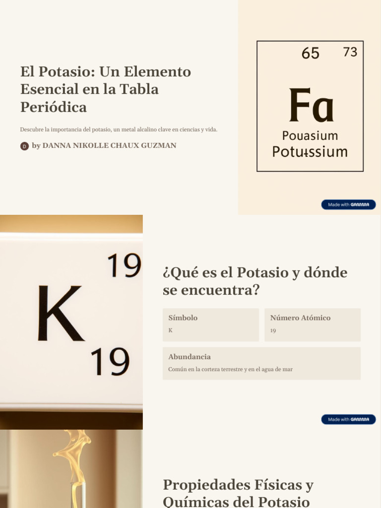 El Potasio Un Elemento Esencial en La Tabla Periodica | PDF