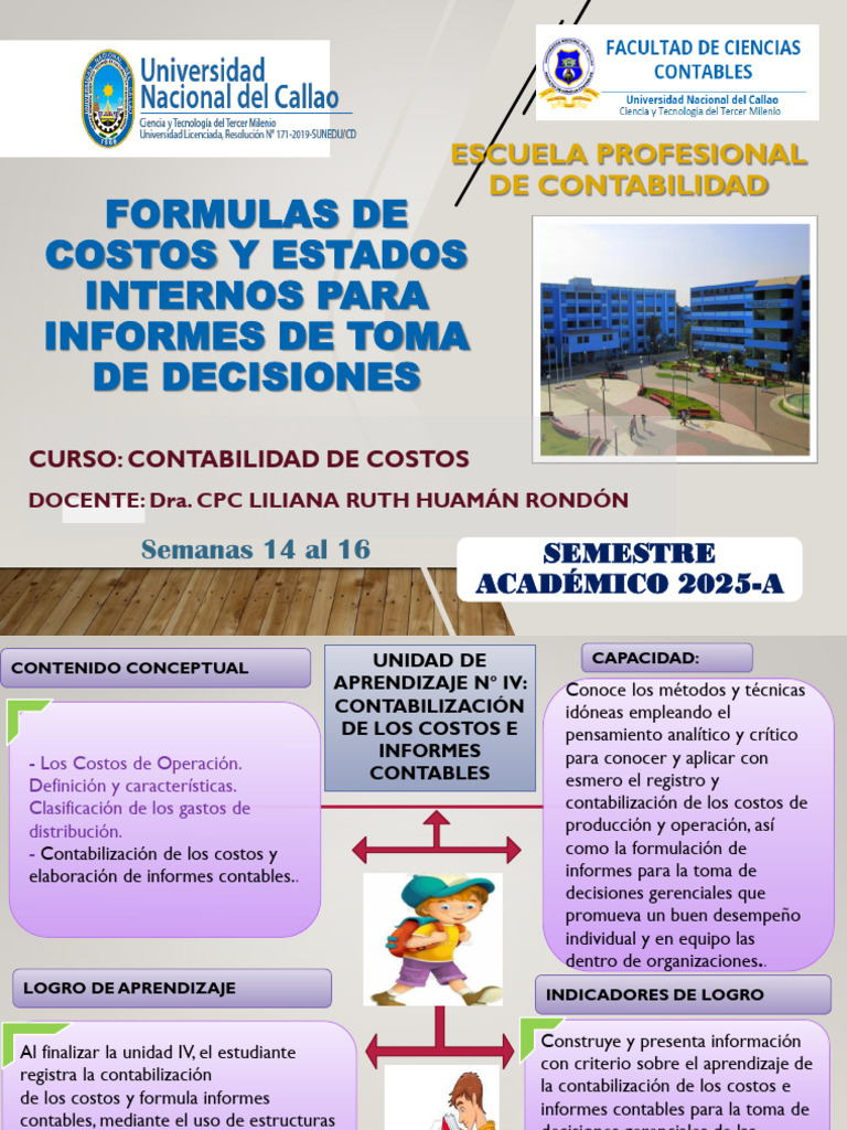 Fórmula Del Costo y Estados de Costos | PDF | Contabilidad ...