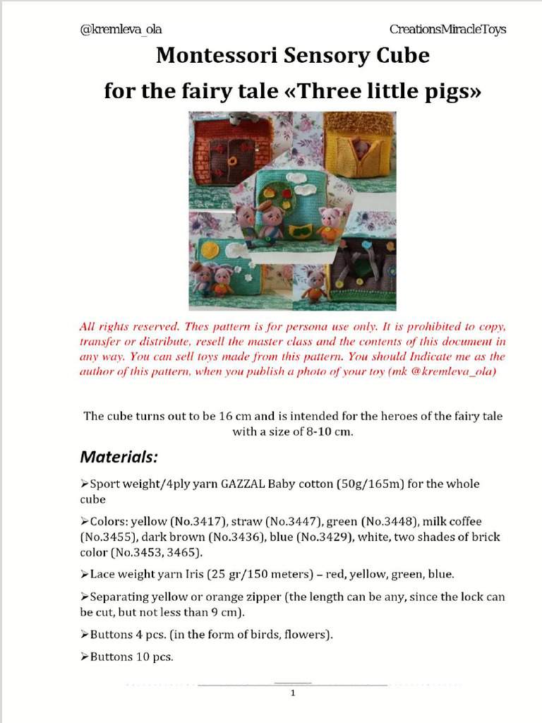 Three Little Pigs Play Cube | PDF