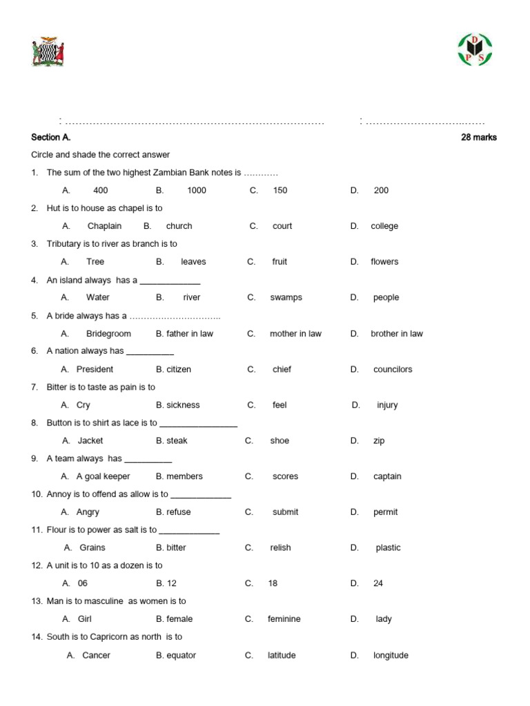 G 6 & 7 Special Paper 1 Mid Term Test, 2025 | PDF