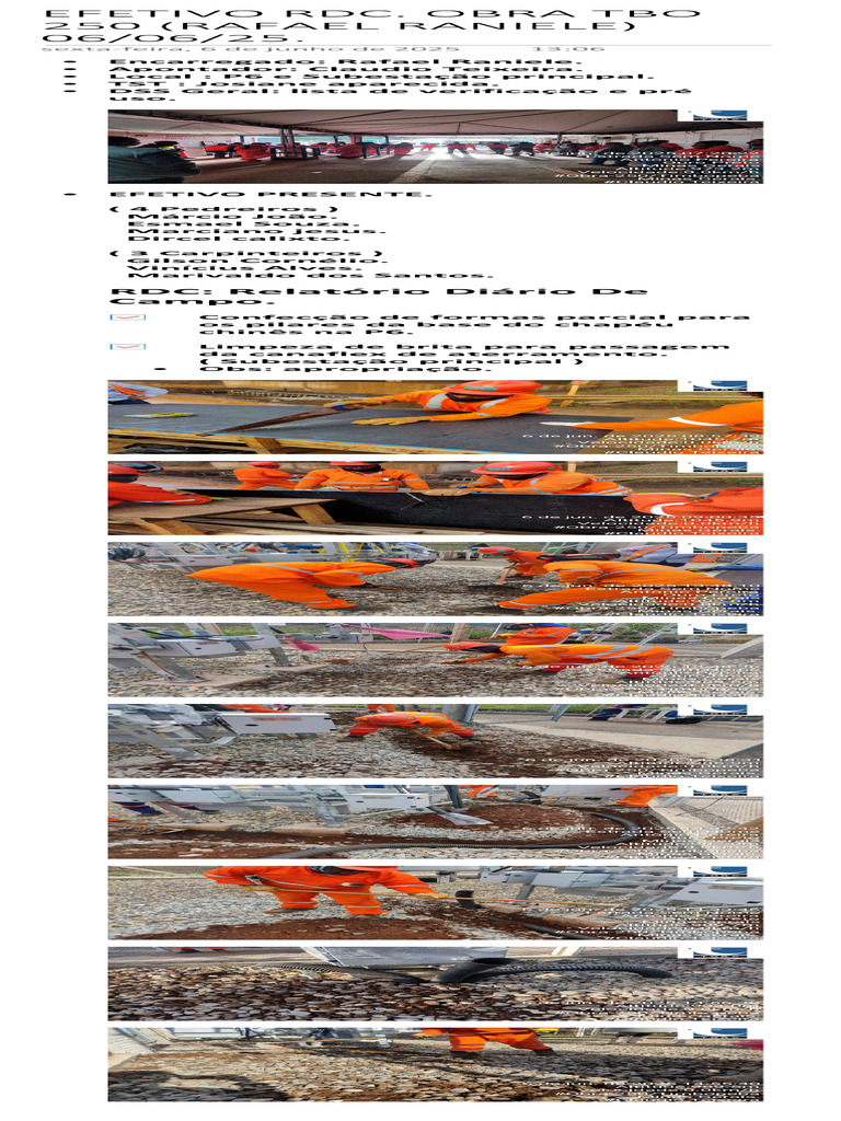 Efetivo Rdc. Obra Tbo 250 (Rafa | PDF