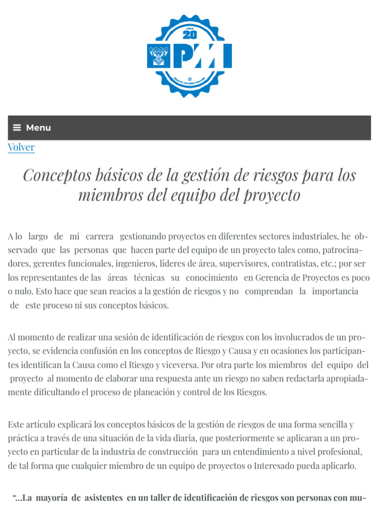 Gestion Riesgo - Conceptos Básicos | PDF | Riesgo