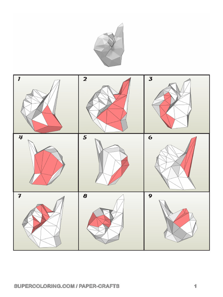 Thumbs Up Low Poly Hand Paper Crafts | PDF