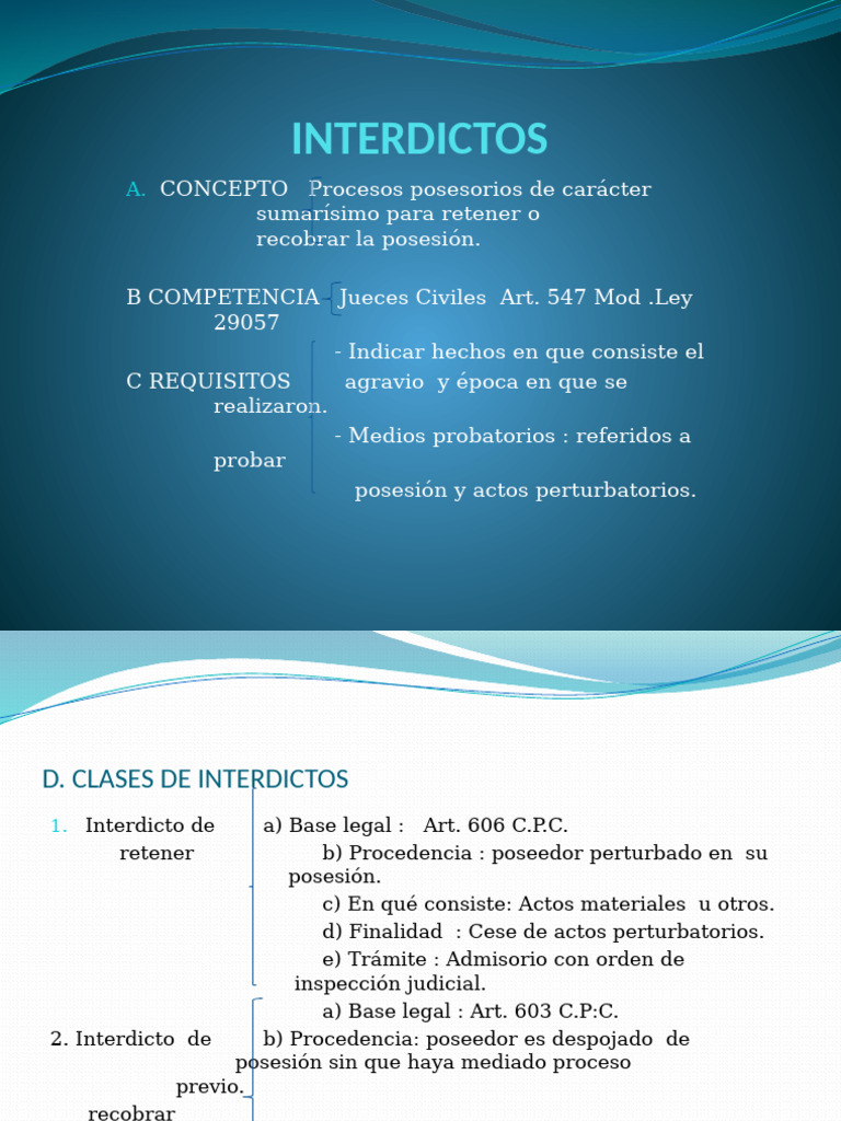 04-.Interdictos, Proceso Unico, Contencioso Administrativo | PDF | Ley ...