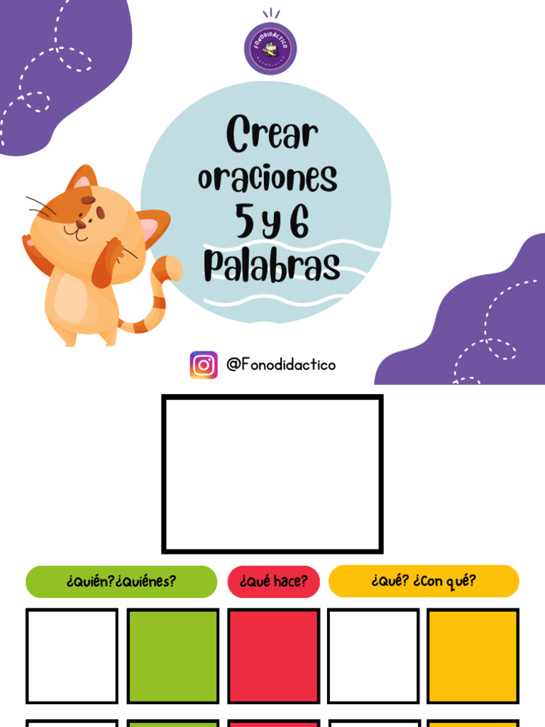 Oraciones de 5 y 6 palabras para niños | PDF
