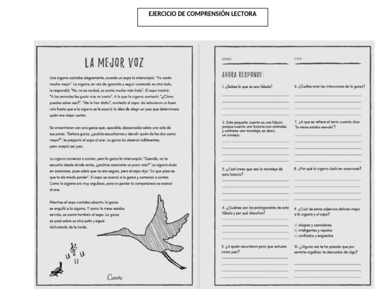 Ejercicio de Comprensión Lectora | PDF