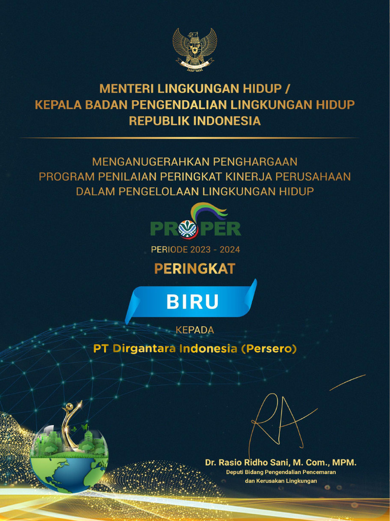 Sertifikat Proper Biru 2024 | PDF