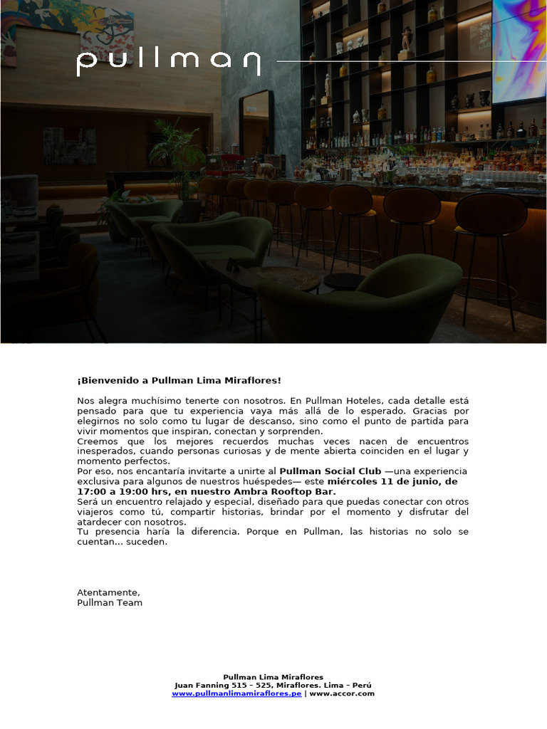 Pullman Social Club | PDF