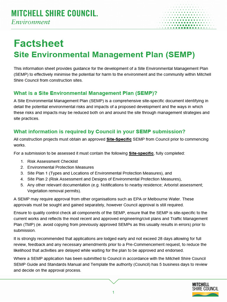 Site Environmental Management Plan Guide | PDF | Risk | Risk Assessment